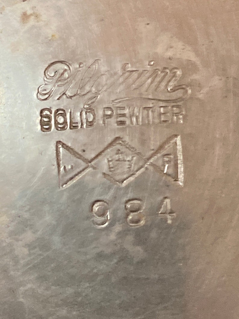 Vintage Pilgrim Solid Pewter Pedestal Serving Bowl – 984 - 6 Scallop ...