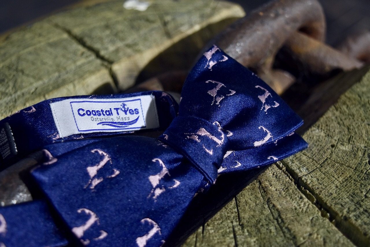 Cape Cod Bow Tie. Cape Cod and the Islands- Navy Blue and Pink Bow Tie ...