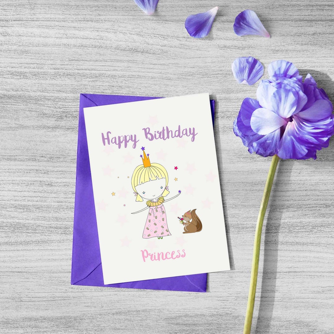 Happy Birthday Princess, Little Girl Card - Etsy