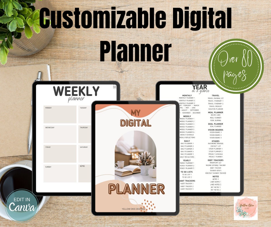 Digital Planner - Interactive PDF for Productivity and Organization - Etsy