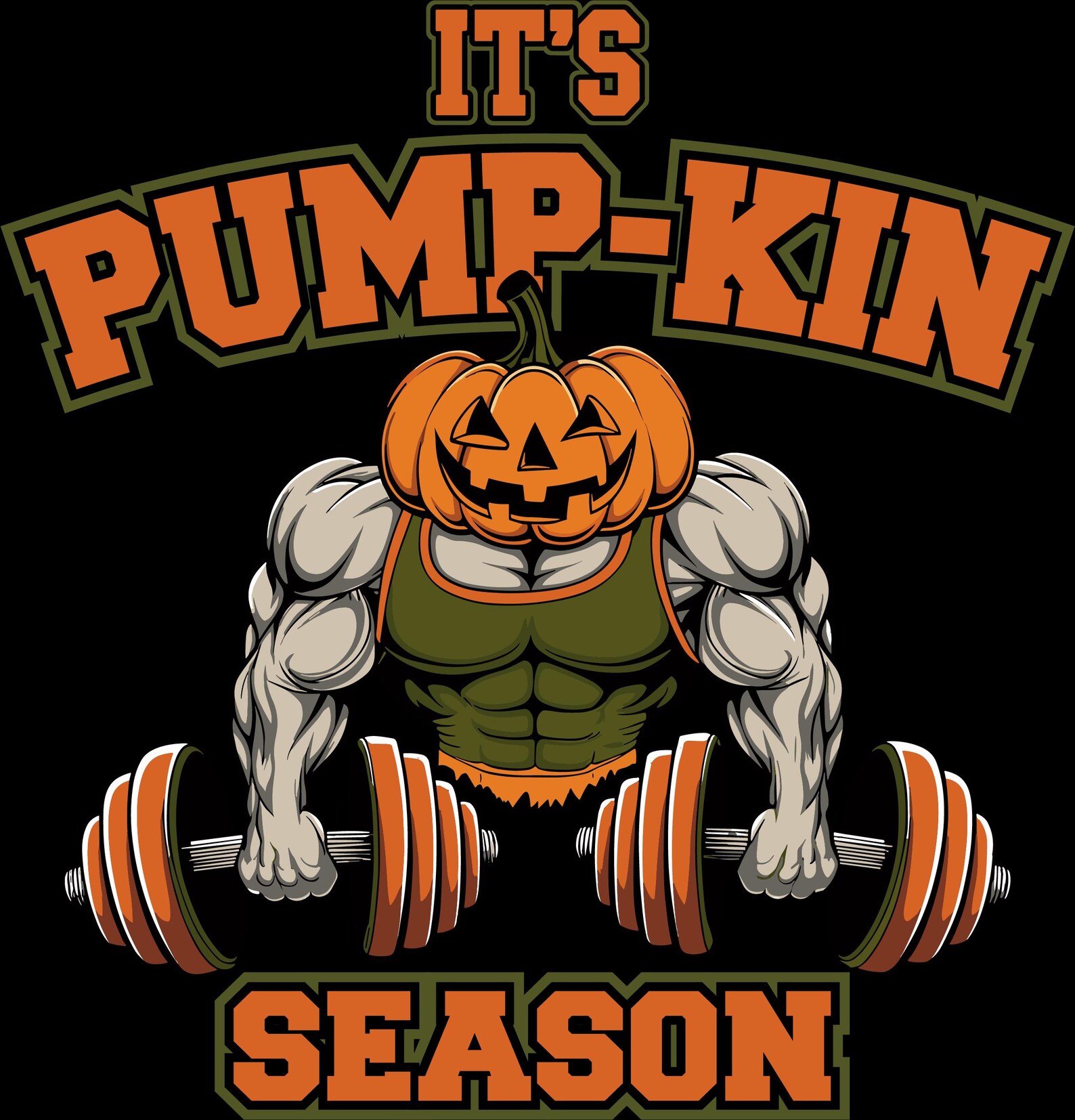 Pumpkin Season Halloween Weight Lifting Shirt Design • Fall Workout ...