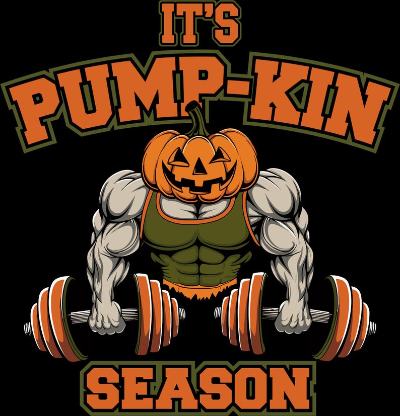 Pumpkin Season Halloween Weight Lifting Shirt Design • Fall Workout ...