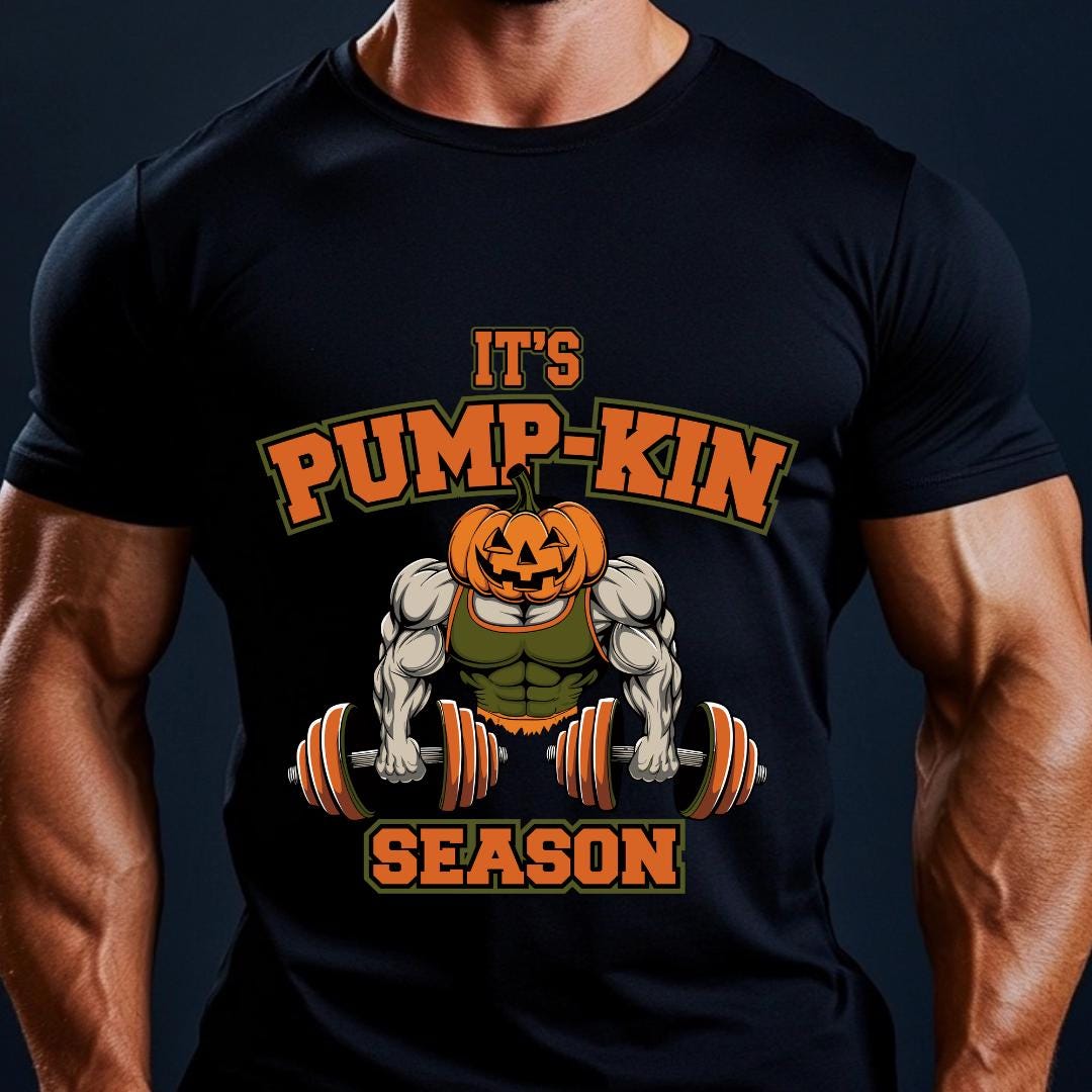 Pumpkin Season Halloween Weight Lifting Shirt Design • Fall Workout ...