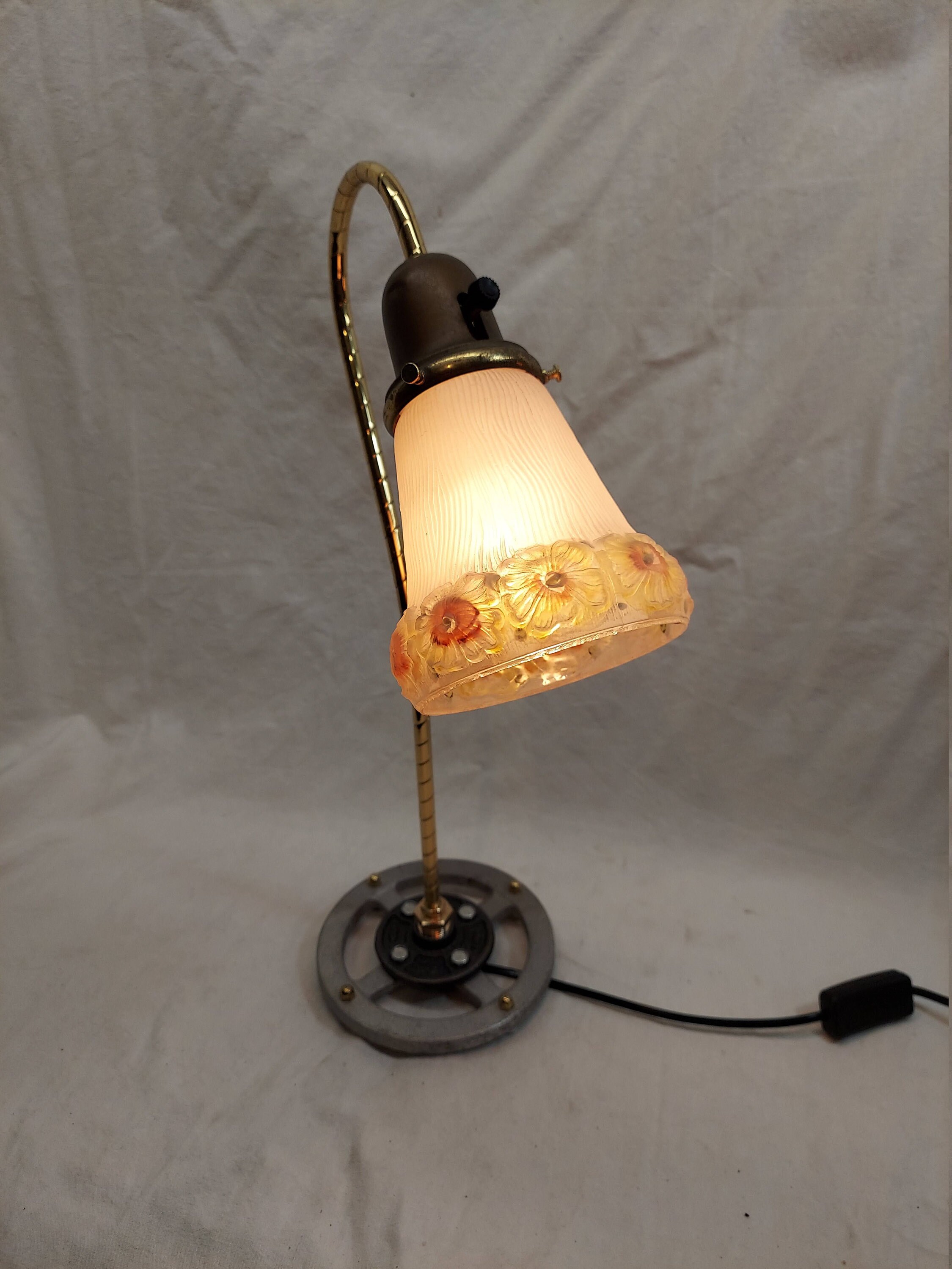 Crook Neck Flower Lamps pair - Etsy