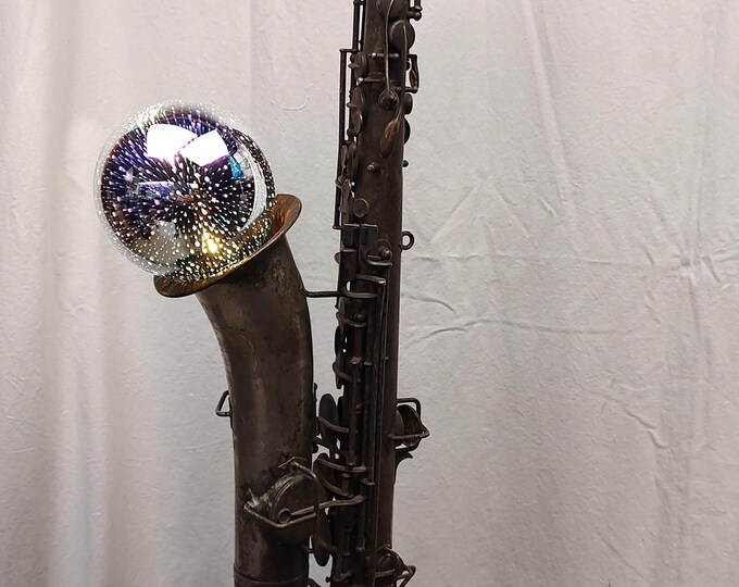Silver Saxophone Lamp With Filigree and Gears Base. (saxy-phone! ) - Etsy