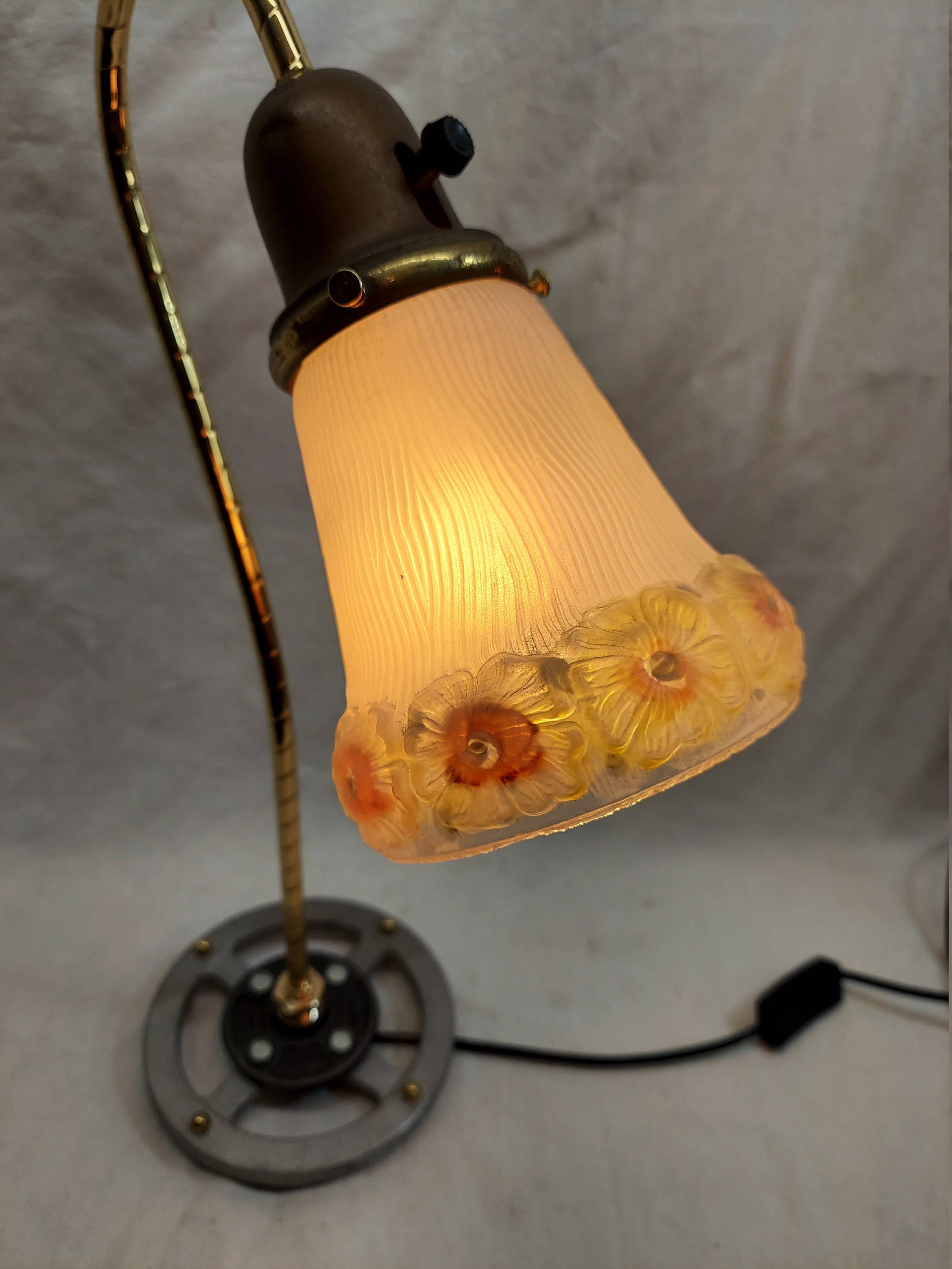 Crook Neck Flower Lamps pair - Etsy
