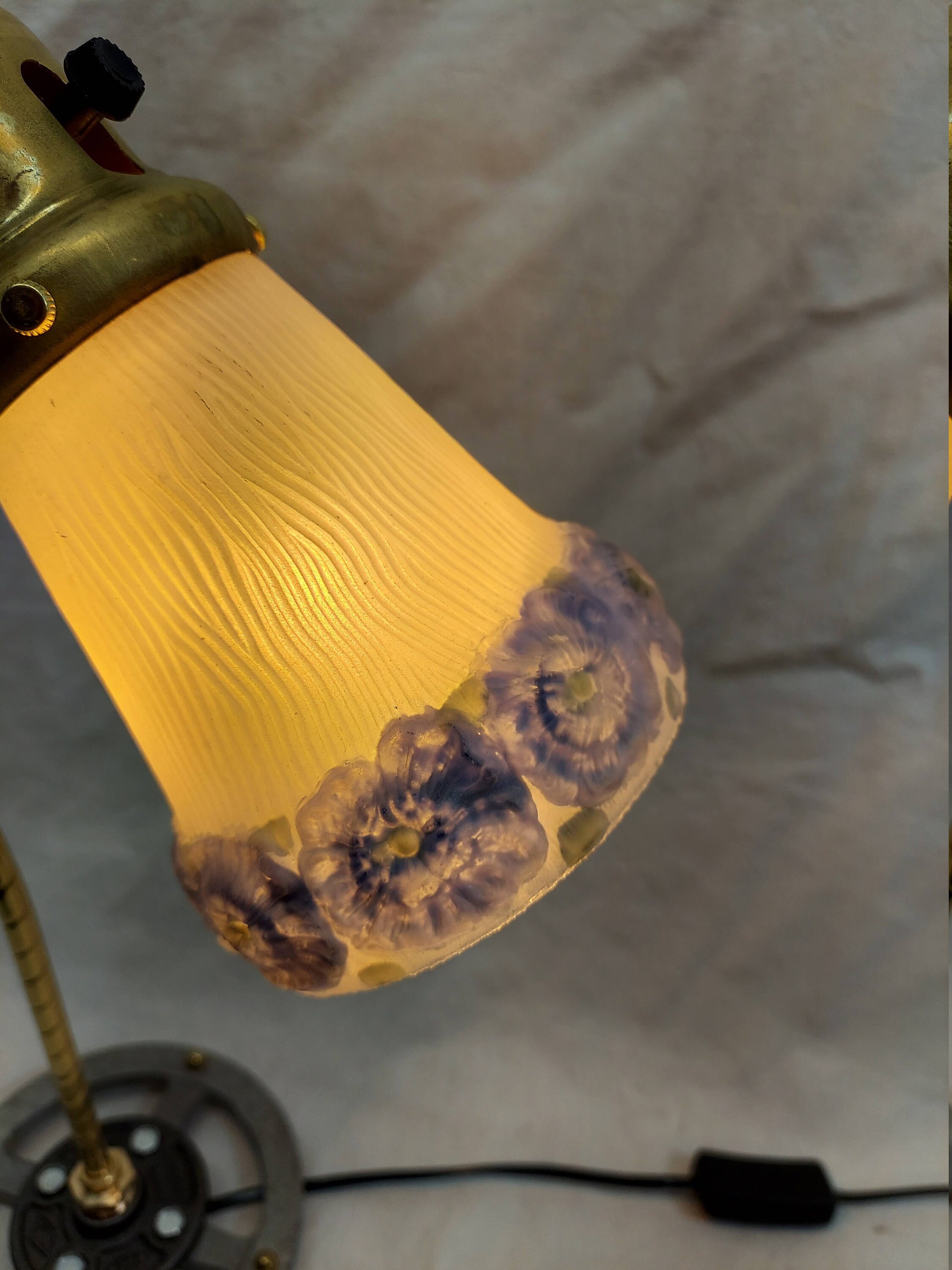 Crook Neck Flower Lamps pair - Etsy