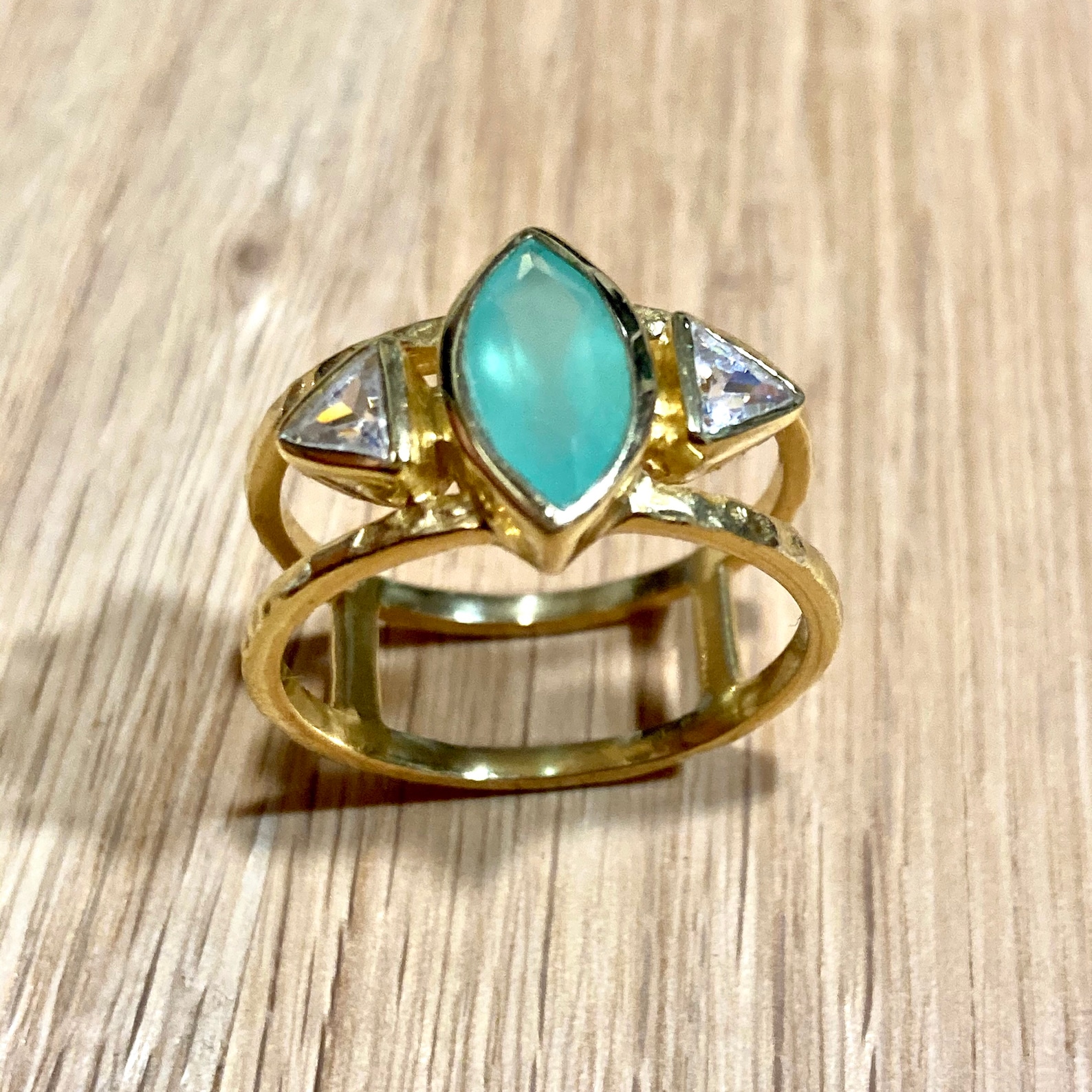 Anillo vermeil verde Agua verde cuarzo - Etsy España