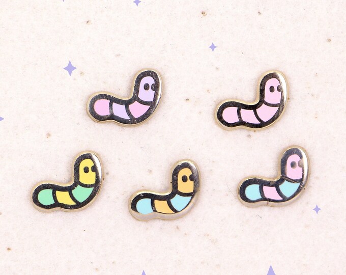 Worm Mini Filler Enamel Pin | Accessories, Pin Flair | Yume Moon Studio ...