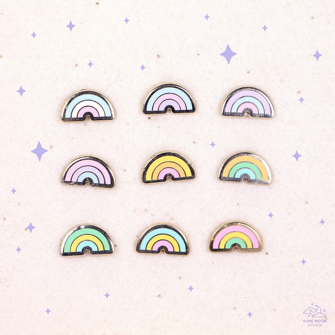 Rainbow Mini Filler Enamel Pin Accessories, Pin Flair Yume Moon Studio ...