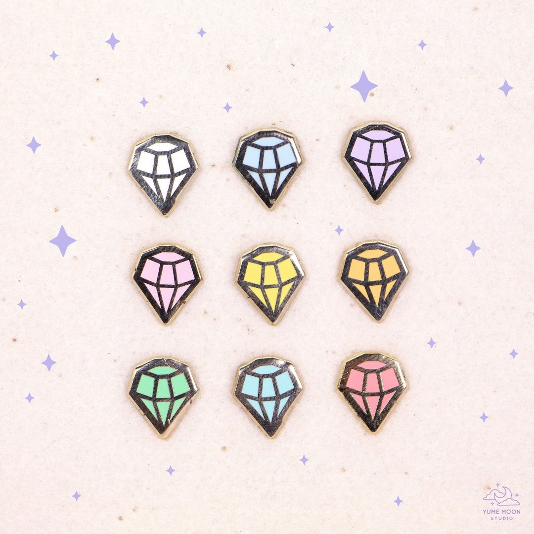 Diamond Mini Filler Enamel Pin Accessories, Pin Flair Yume Moon Studio ...