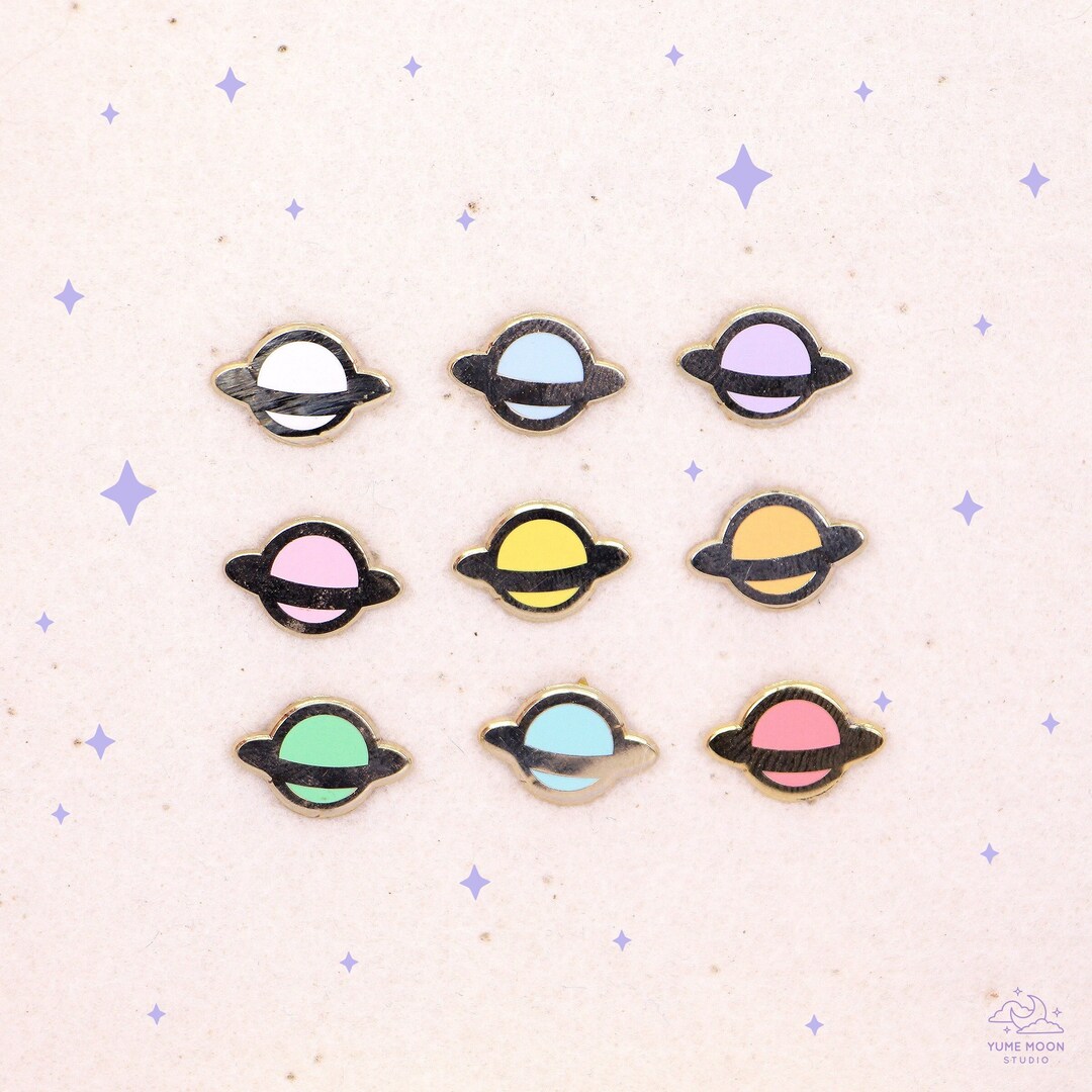 Planet Mini Filler Enamel Pin Accessories, Pin Flair Yume Moon Studio ...
