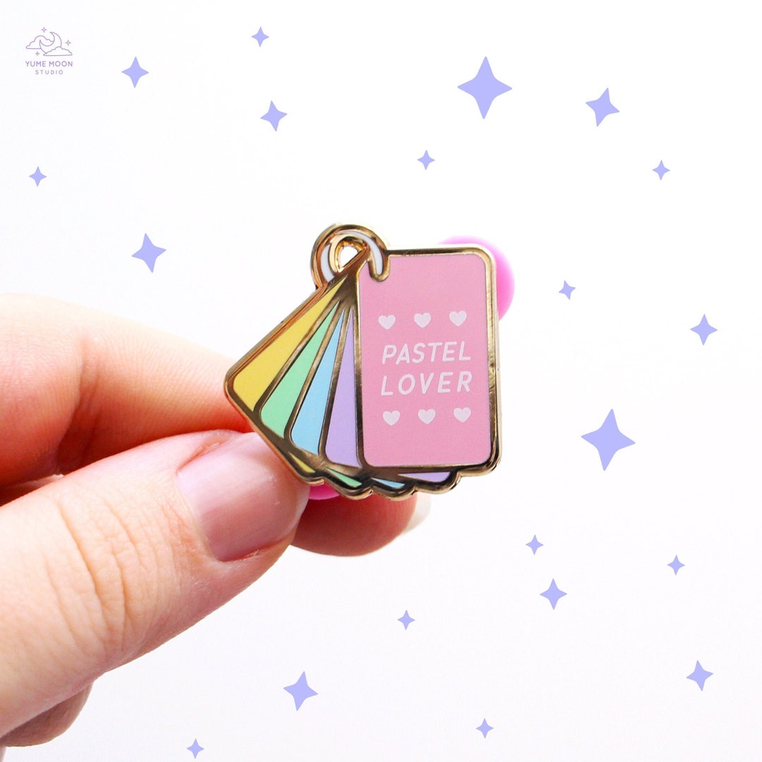 Pastel Rainbow Swatch Book Enamel Pin Accessories, Pin Flair Yume Moon ...