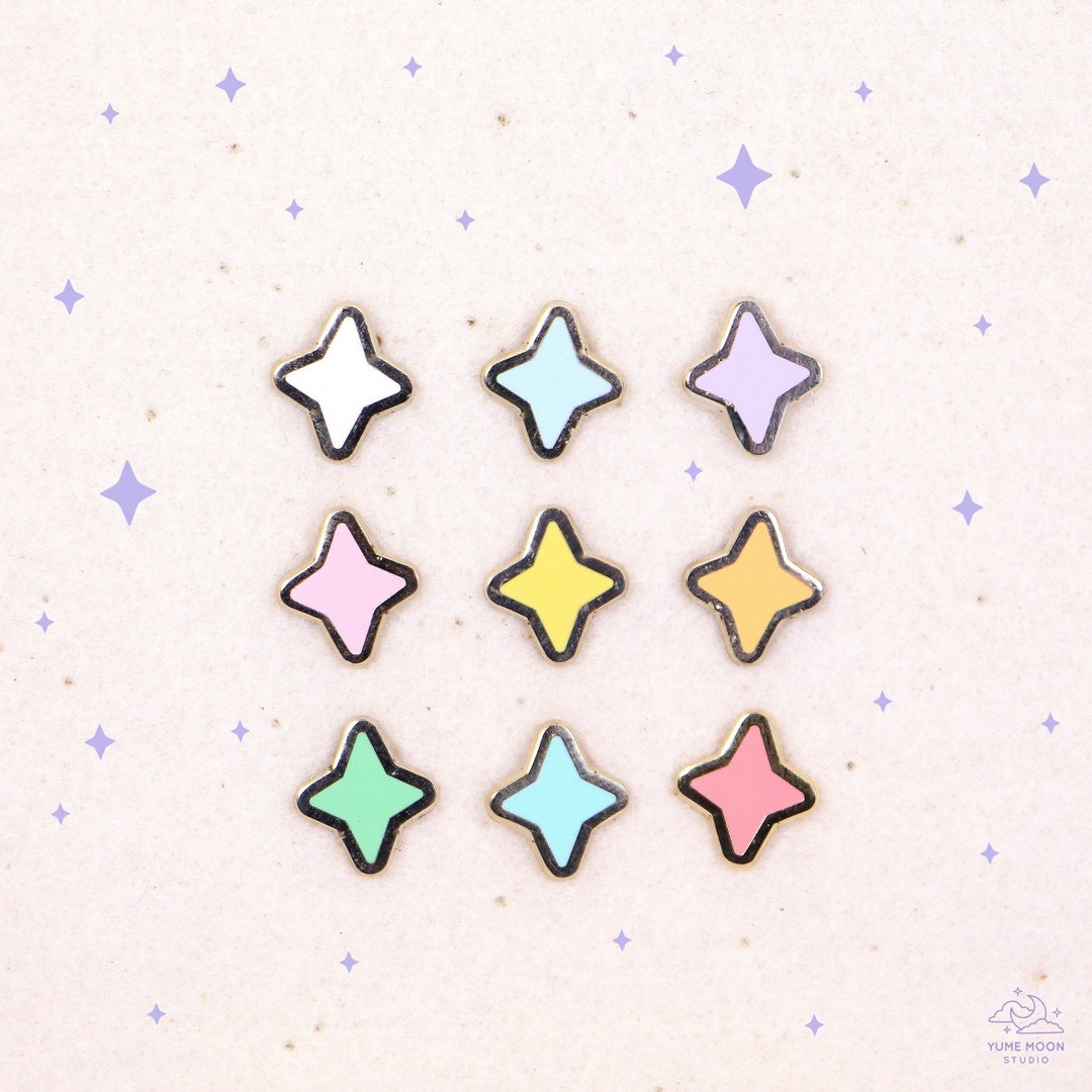 Sparkle Mini Filler Enamel Pin Accessories, Pin Flair Yume Moon Studio ...