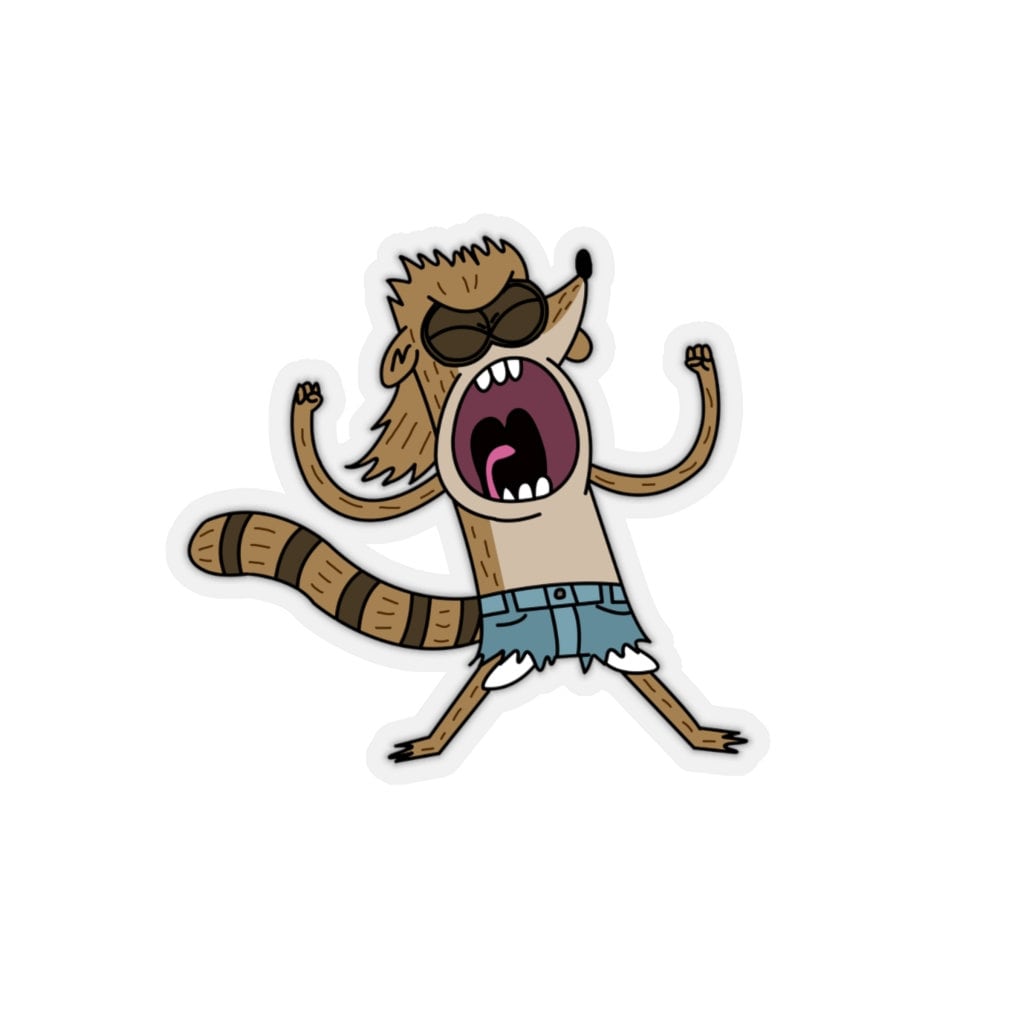 Rigby Regular Show Cartoon Network Transparent Sticker | Etsy