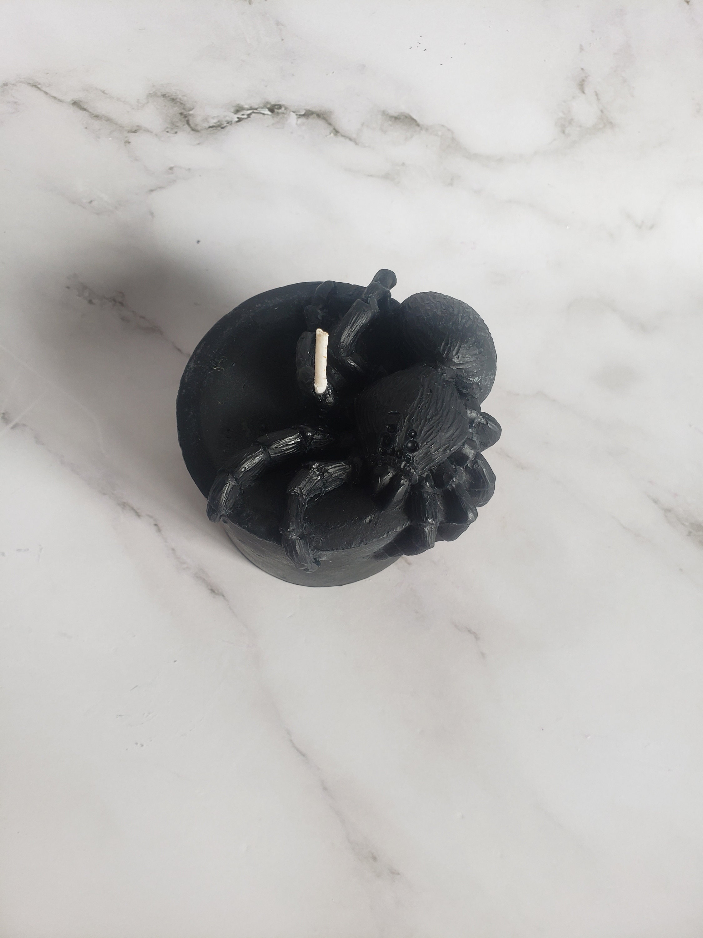 100% Beeswax Spider Pillar Candle, Halloween,beeswax Candle, Black ...