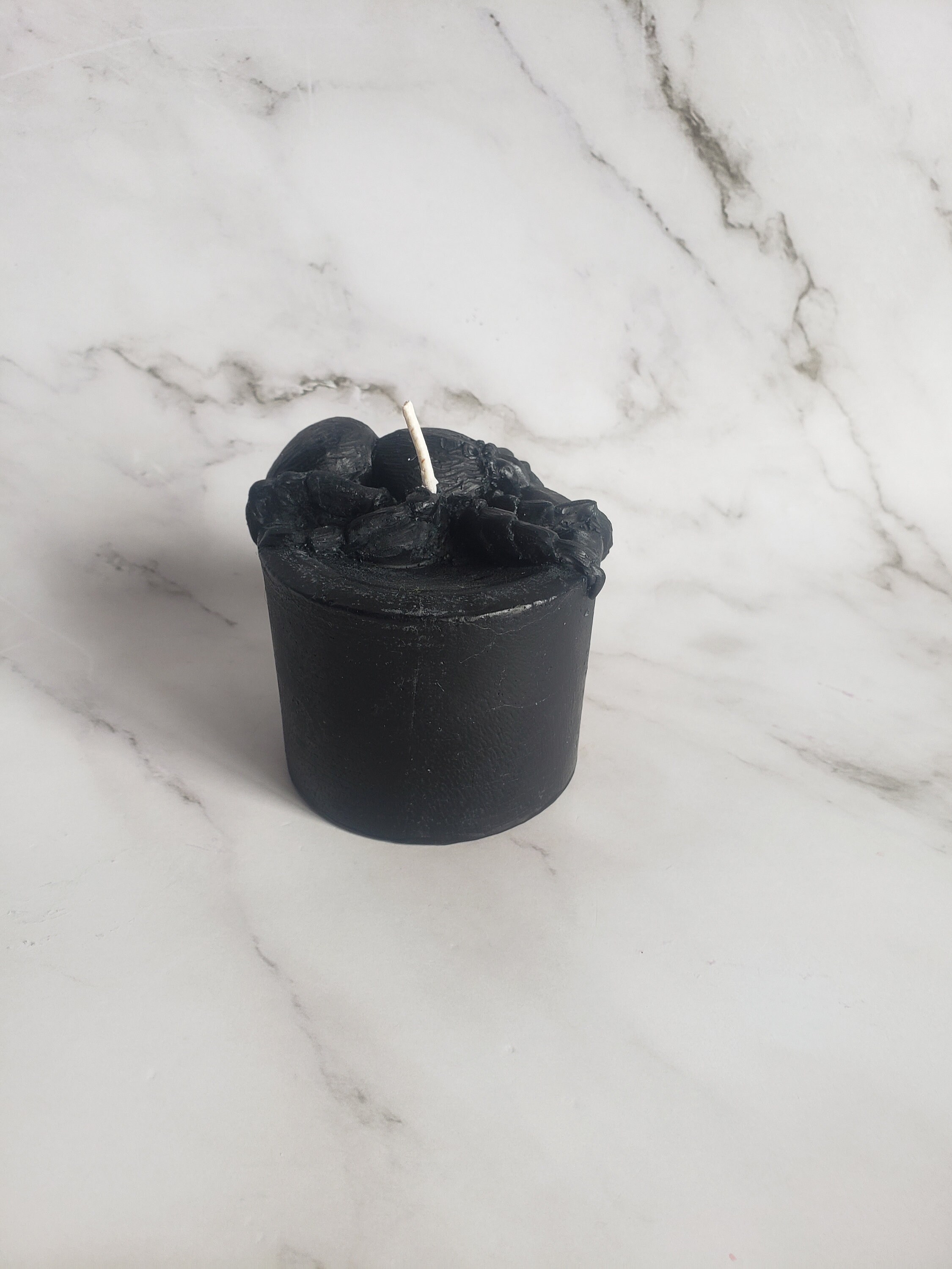 100% Beeswax Spider Pillar Candle, Halloween,beeswax Candle, Black ...