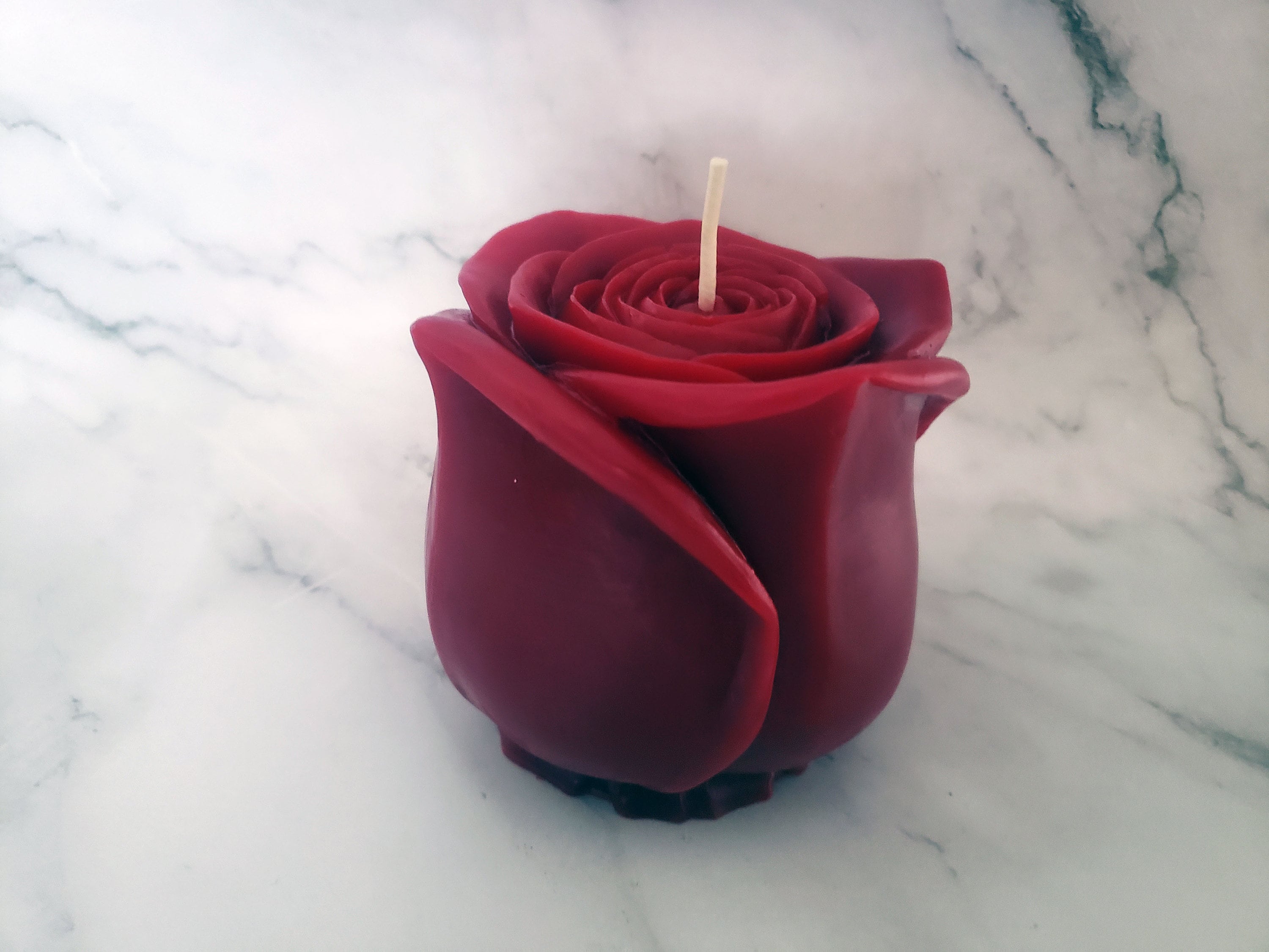 100% Beeswax Red Rose Candle, Beeswax Candle, Red Rose Candle ...