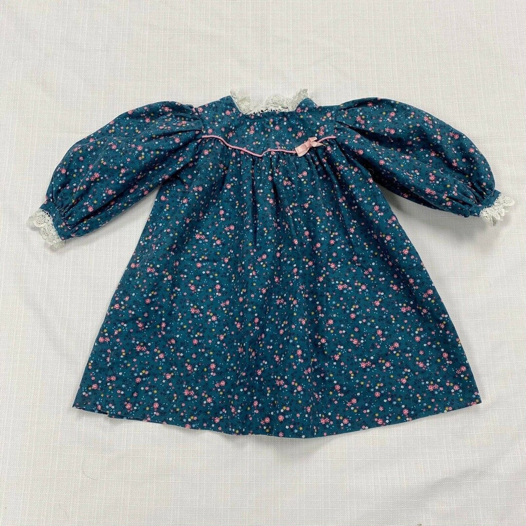 Vintage Sarah Kent Blue Teal Pink Floral Dress Girls SZ 3T USA - Etsy