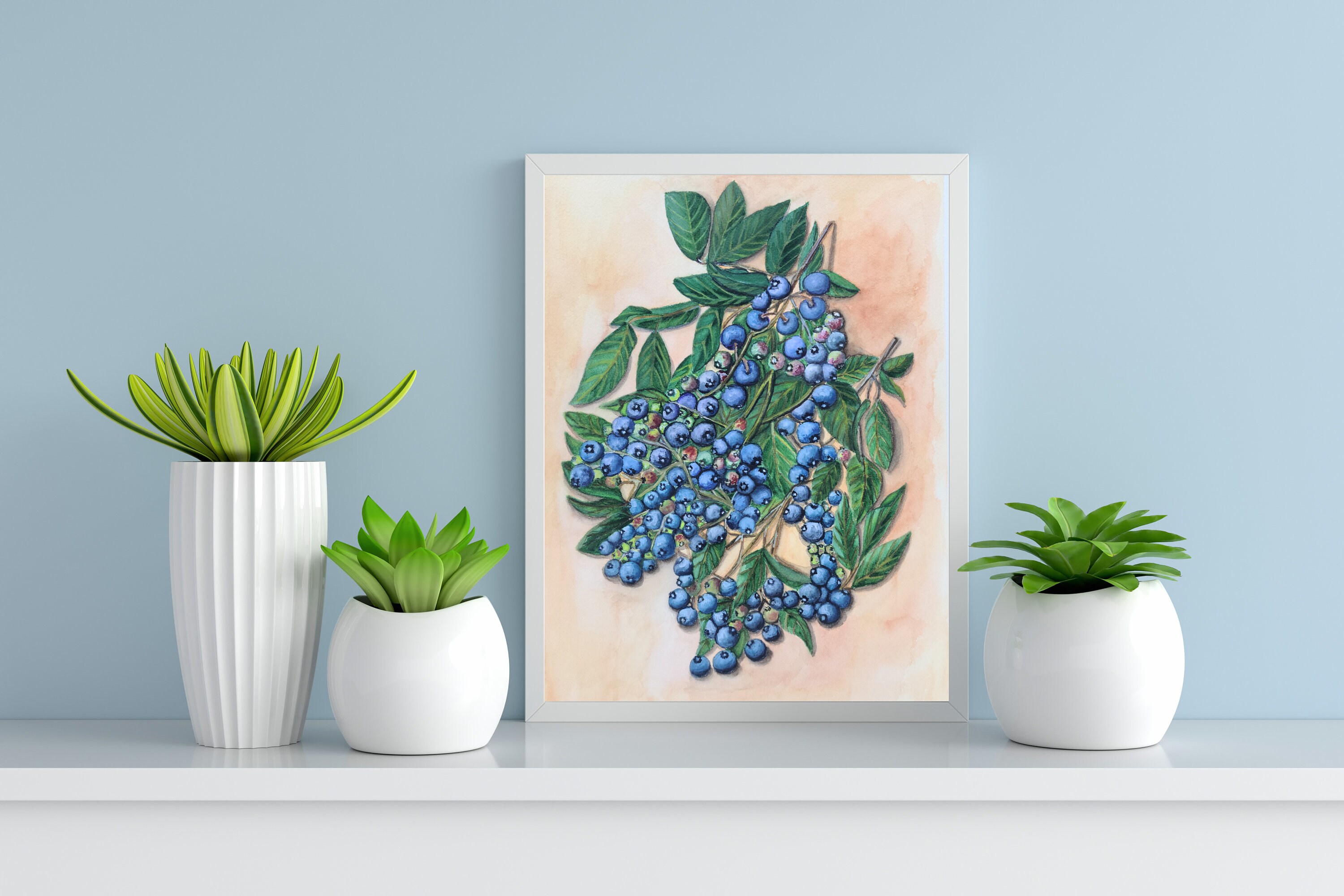 Blueberries, Dgartplusdesign, Watercolor, Fruit Art, Food Art, Digital ...