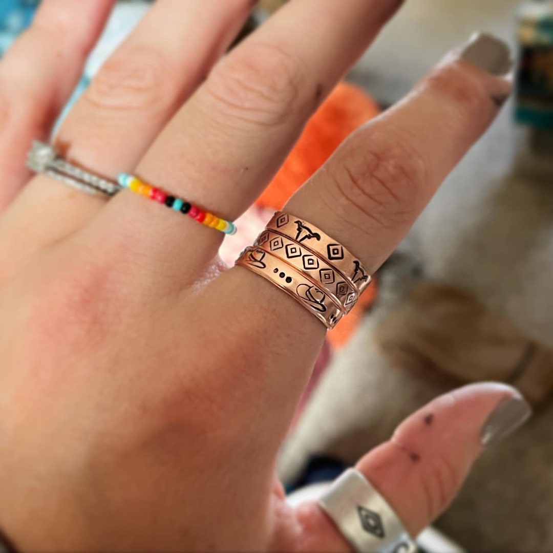 Thin Copper Stacker Rings - Etsy