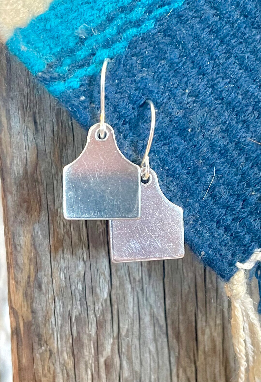 Plain Cow Ear Tag Earrings - Etsy