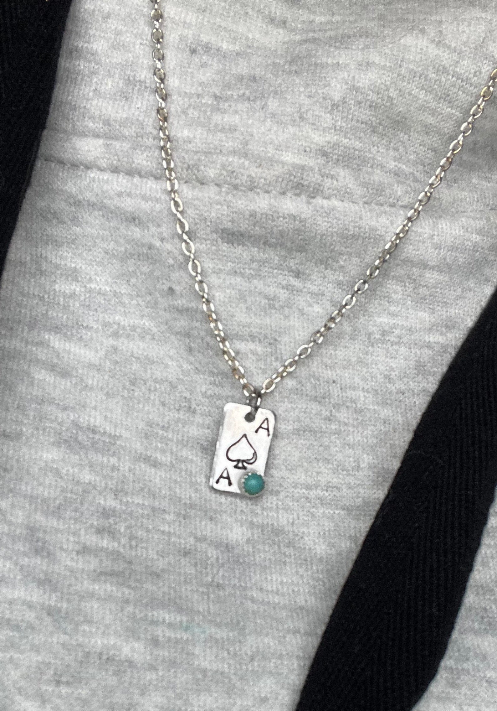 Ace of Spades Turquoise Necklace - Etsy