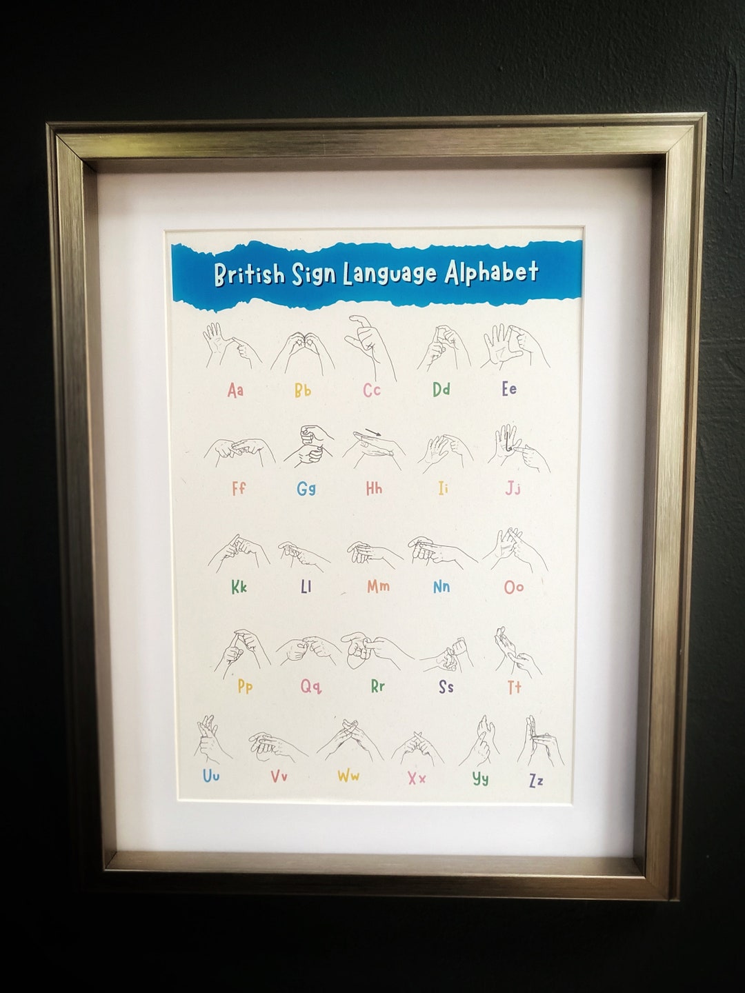 BSL British Sign Language Alphabet A-Z Poster Chart Art Print Artwork ...