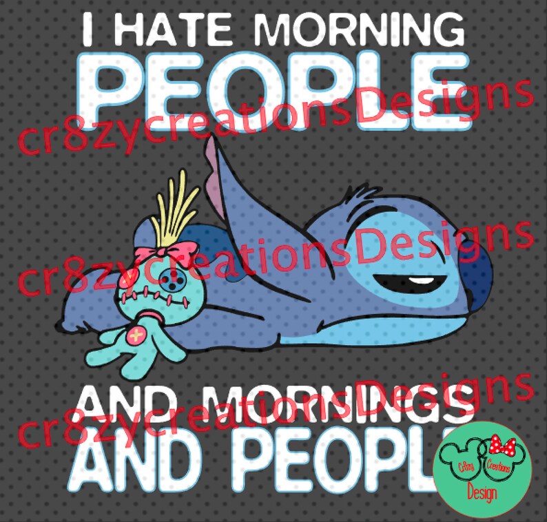Stitch I Hate Morning People Svg, Lilo and Stitch,stitch Svg, , Studio3 ...