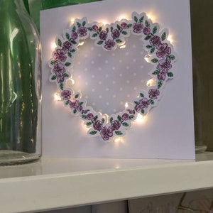 Light up Heart Greeting Card, Lit up Valentine's Day Card, 3D Heart ...