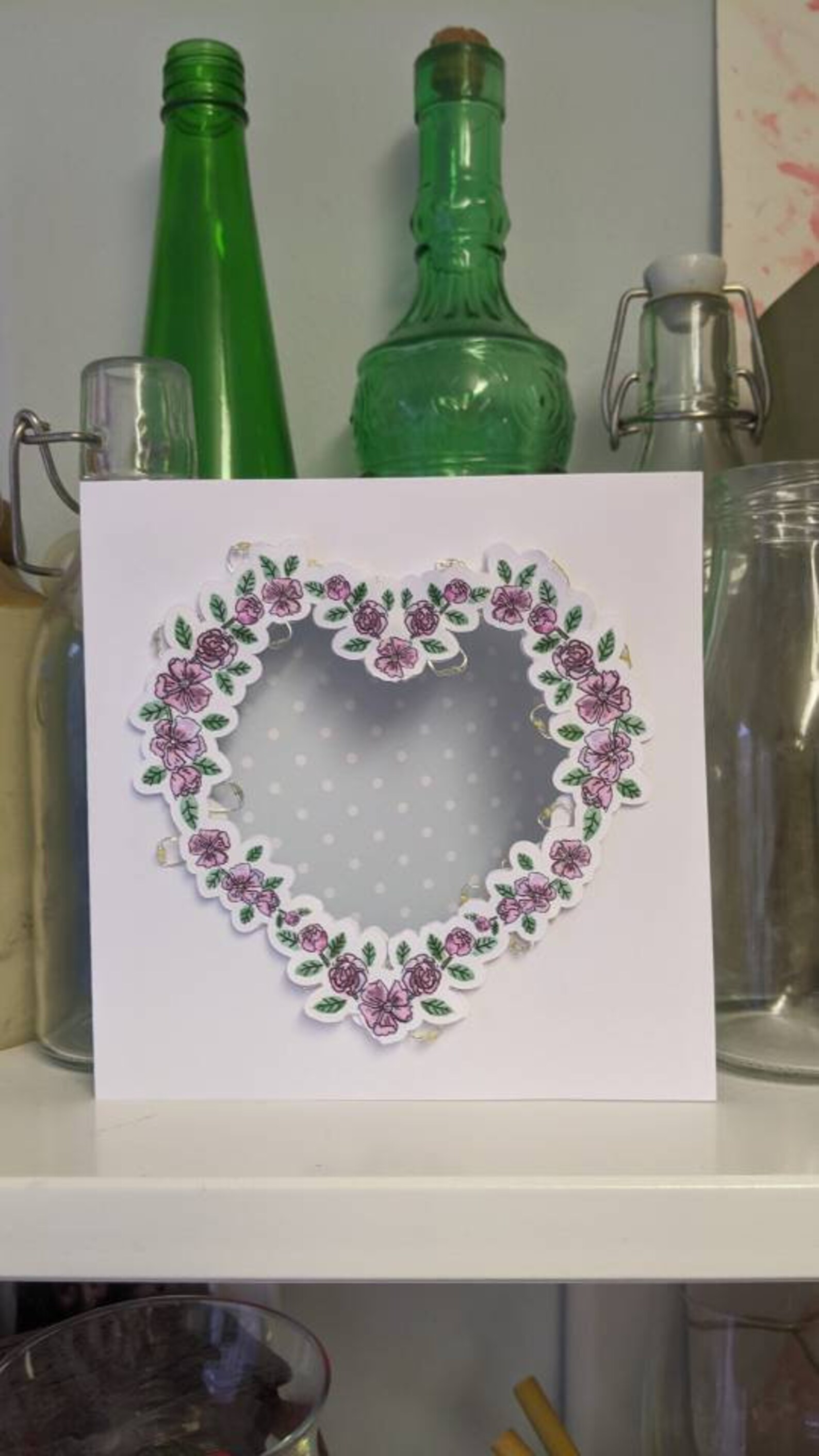 Light Up Heart Greeting Card lit up Valentine's day card | Etsy