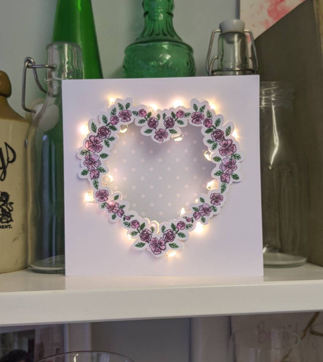 Light up Heart Greeting Card, Lit up Valentine's Day Card, 3D Heart ...