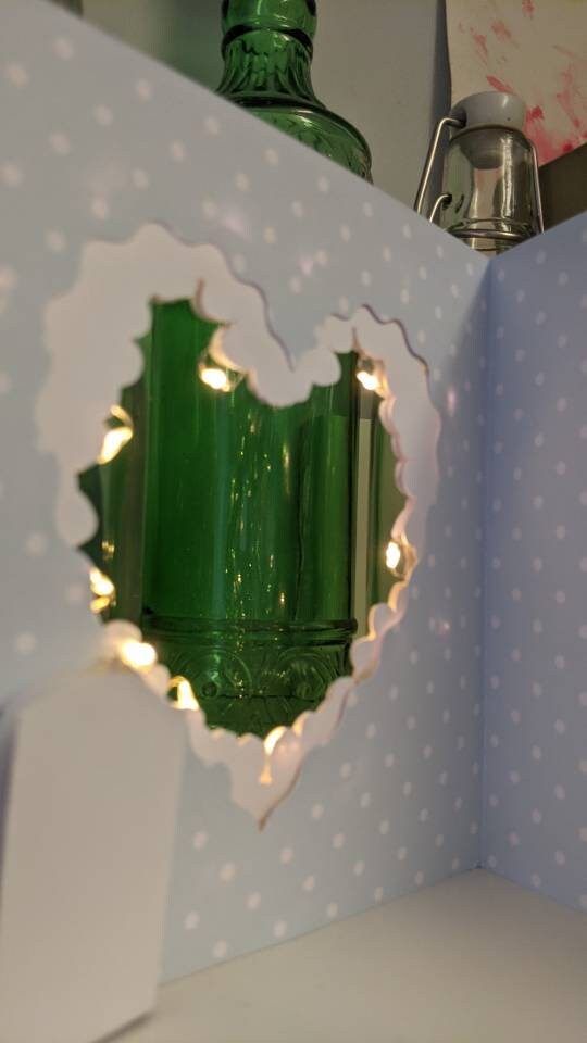 Light Up Heart Greeting Card lit up Valentine's day card | Etsy