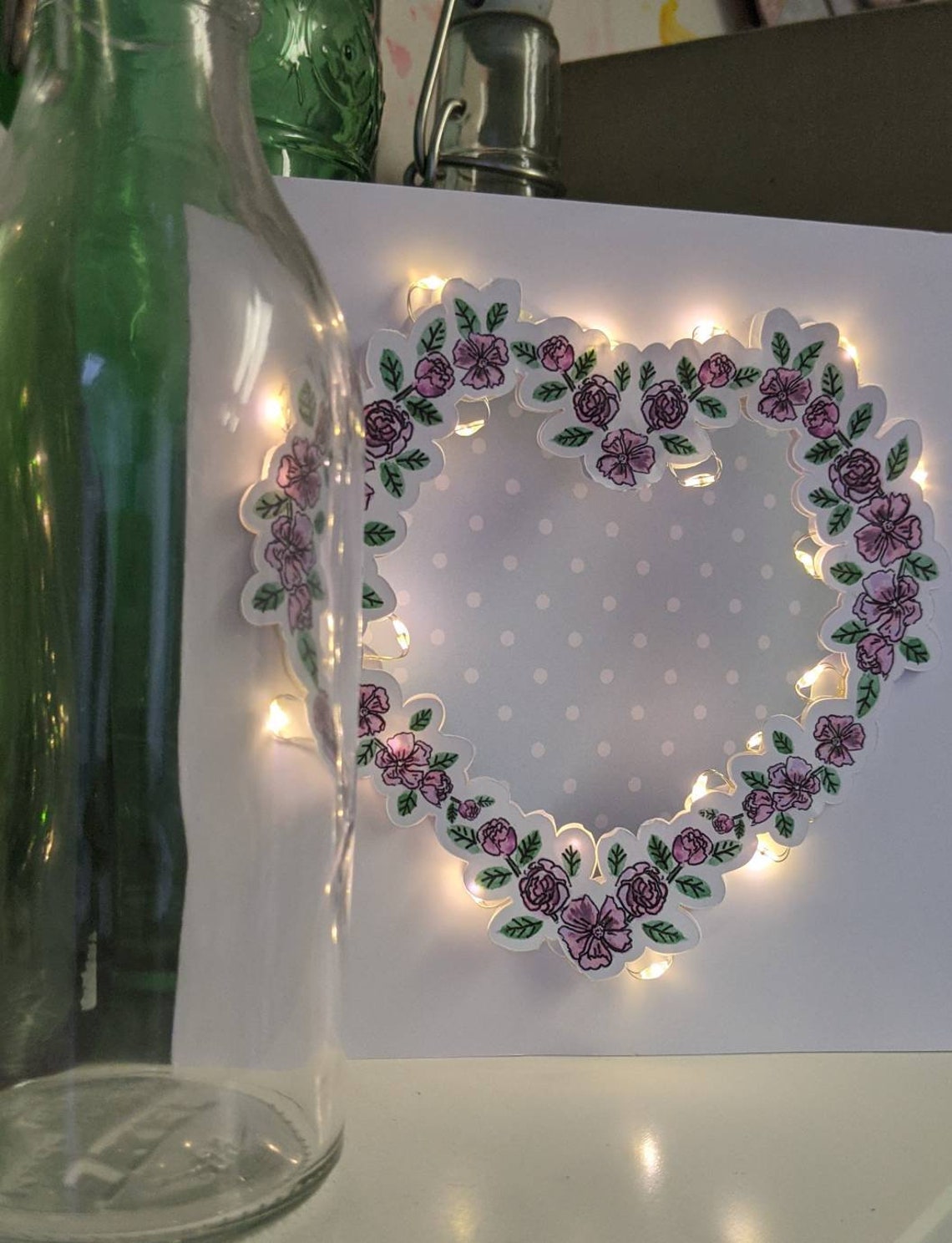 Light Up Heart Greeting Card lit up Valentine's day card | Etsy