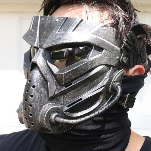 Skull Mask Full Face With Movable Jaw Black Finish - Etsy
