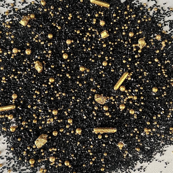Gold Black Sprinkles - Etsy