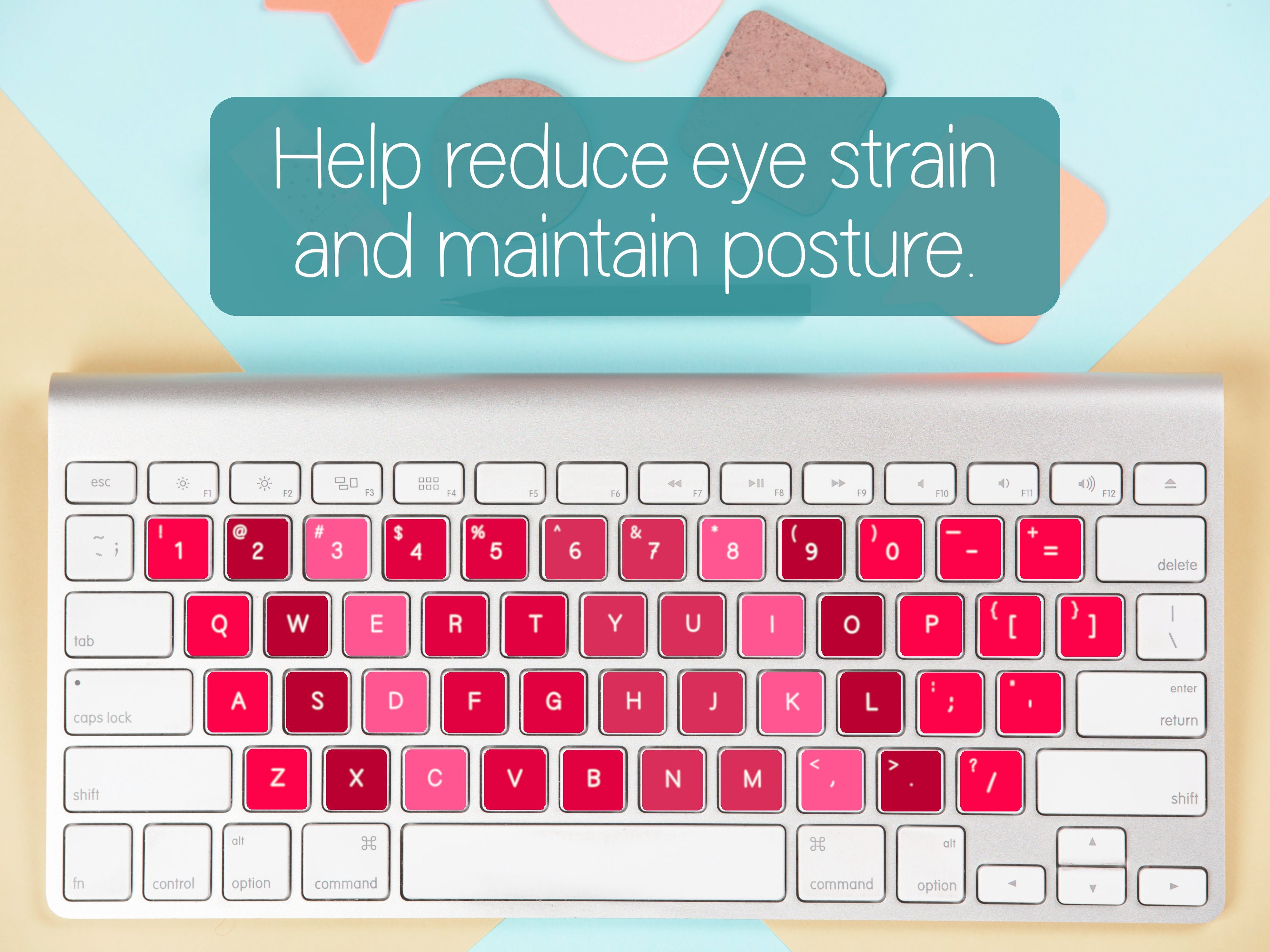 FLAMINGO PINK Touch Typing Stickers for Kids - Learn to Type With Fun ...