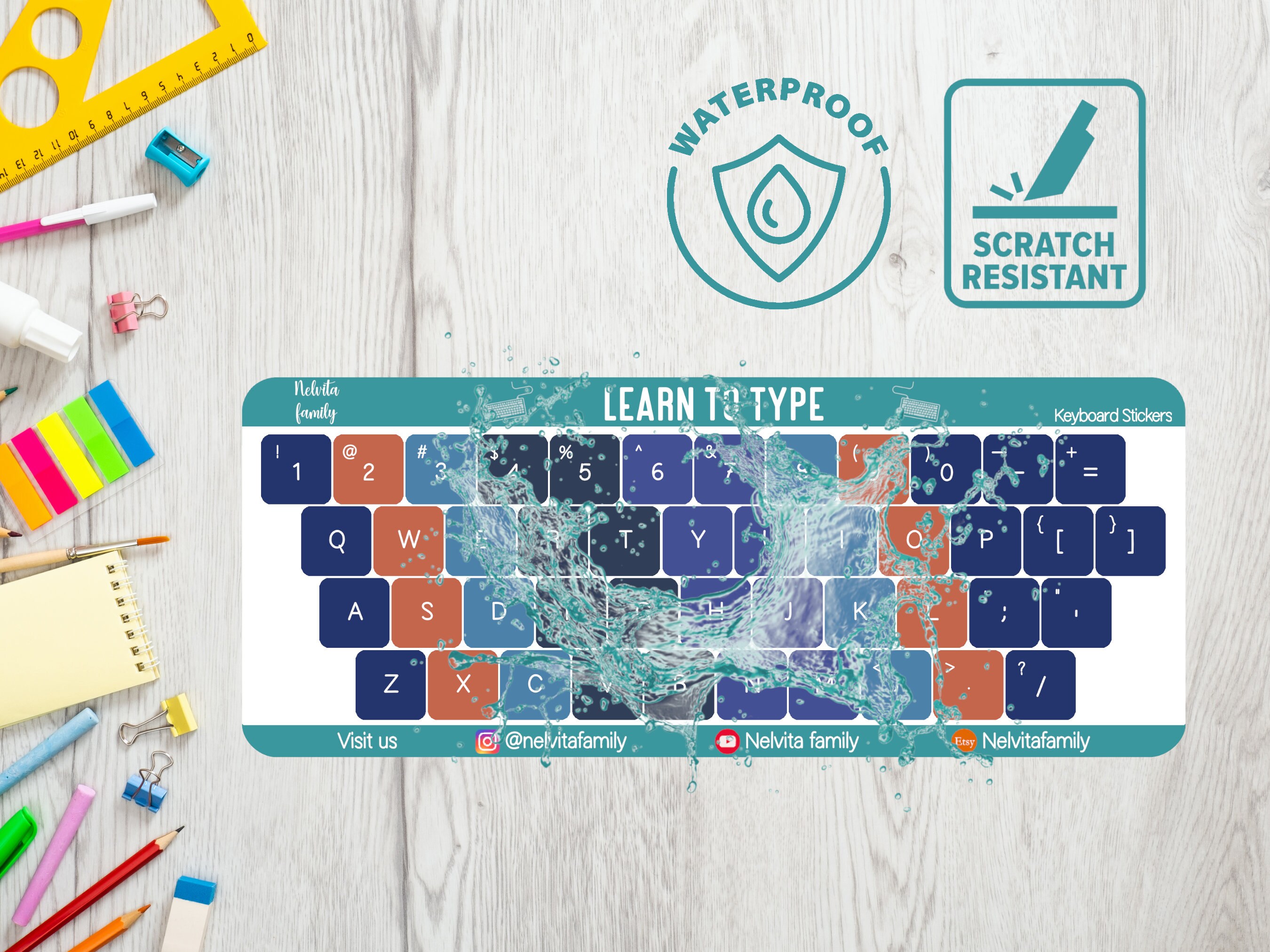 Ocean Adventure Touch Typing Stickers for Kids - Learn to Type With Fun ...