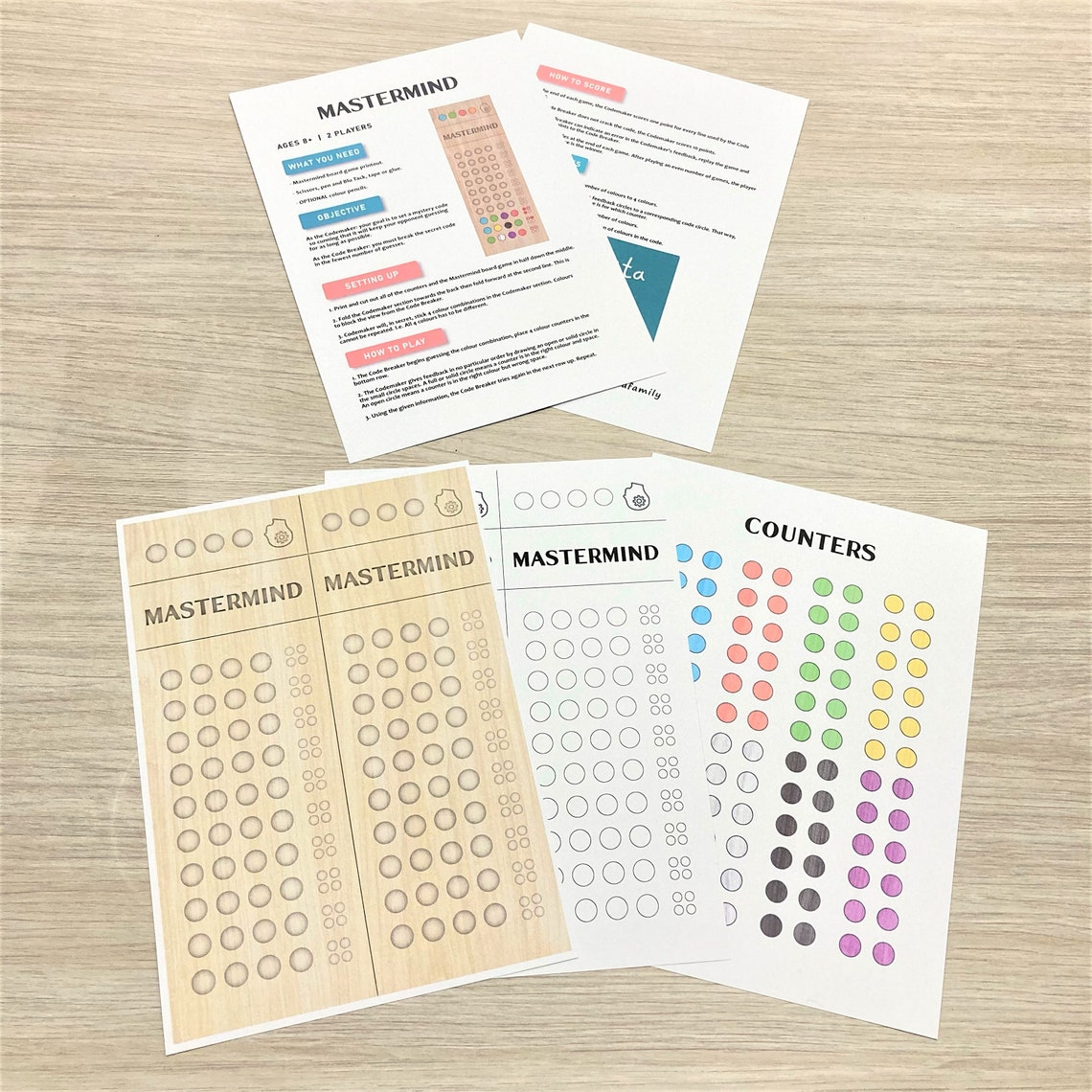 Instant Download Mastermind Board Game Printable PDF - Etsy