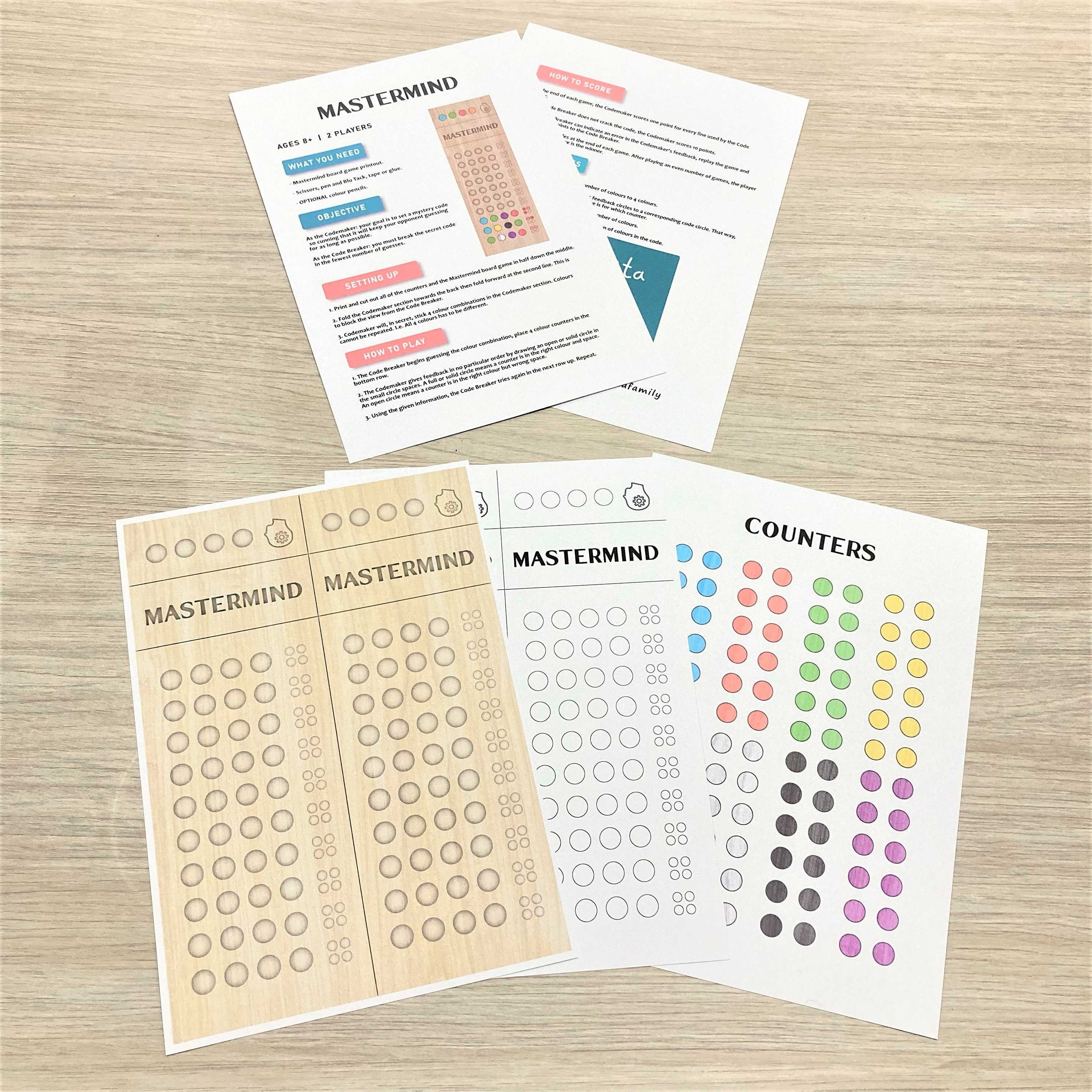Instant Download Mastermind Board Game Printable PDF - Etsy