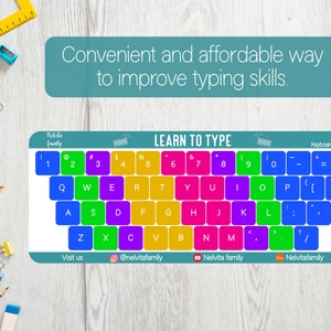 NEON PARTY Touch Typing Stickers for Kids - Learn to Type With Fun and ...