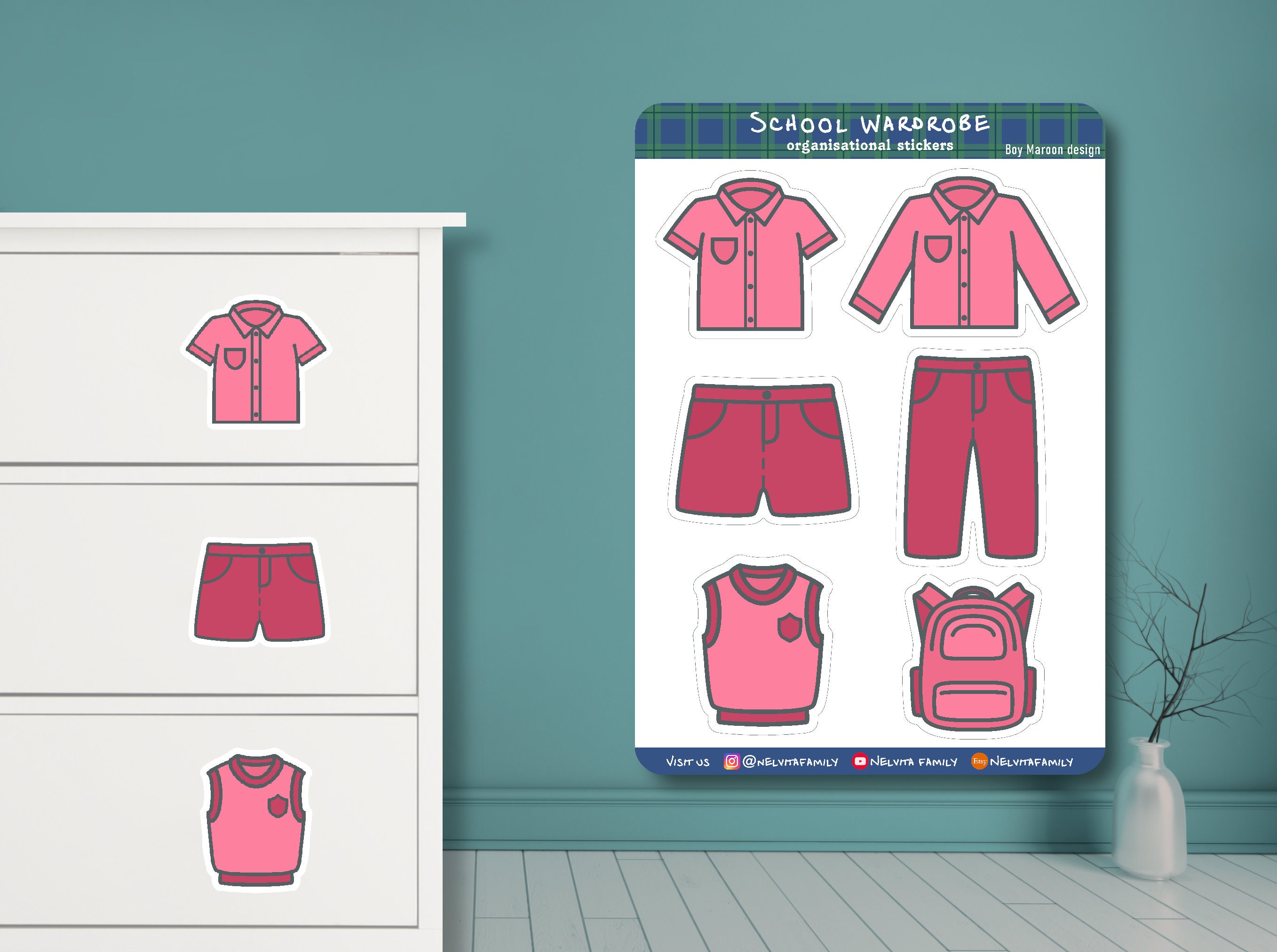 Uniform Boy Maroon Design | Kids Winter Organisational Dresser Wardrobe ...