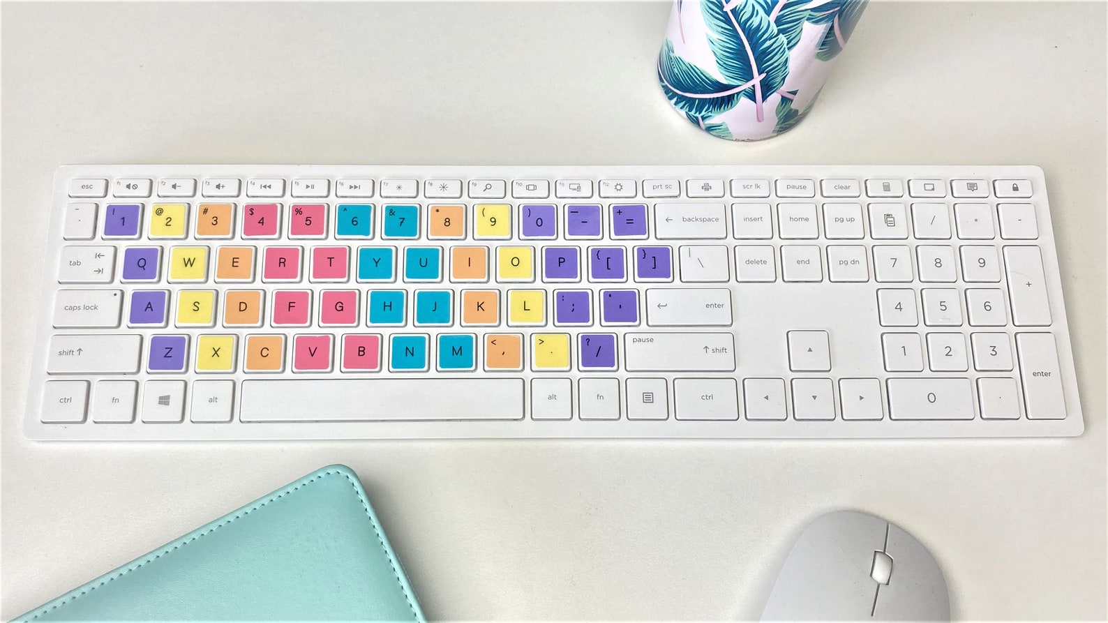 Pastel Rainbow Touch Typing Stickers for Kids - Learn to Type With Fun ...