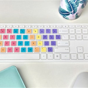 Pastel Rainbow Touch Typing Stickers for Kids - Learn to Type With Fun ...