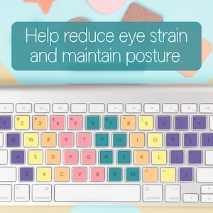 Pastel Rainbow Touch Typing Stickers for Kids - Learn to Type With Fun ...