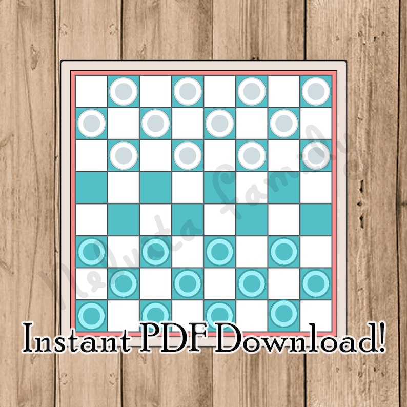 Instant Download Checkers Board Game Printable PDF - Etsy