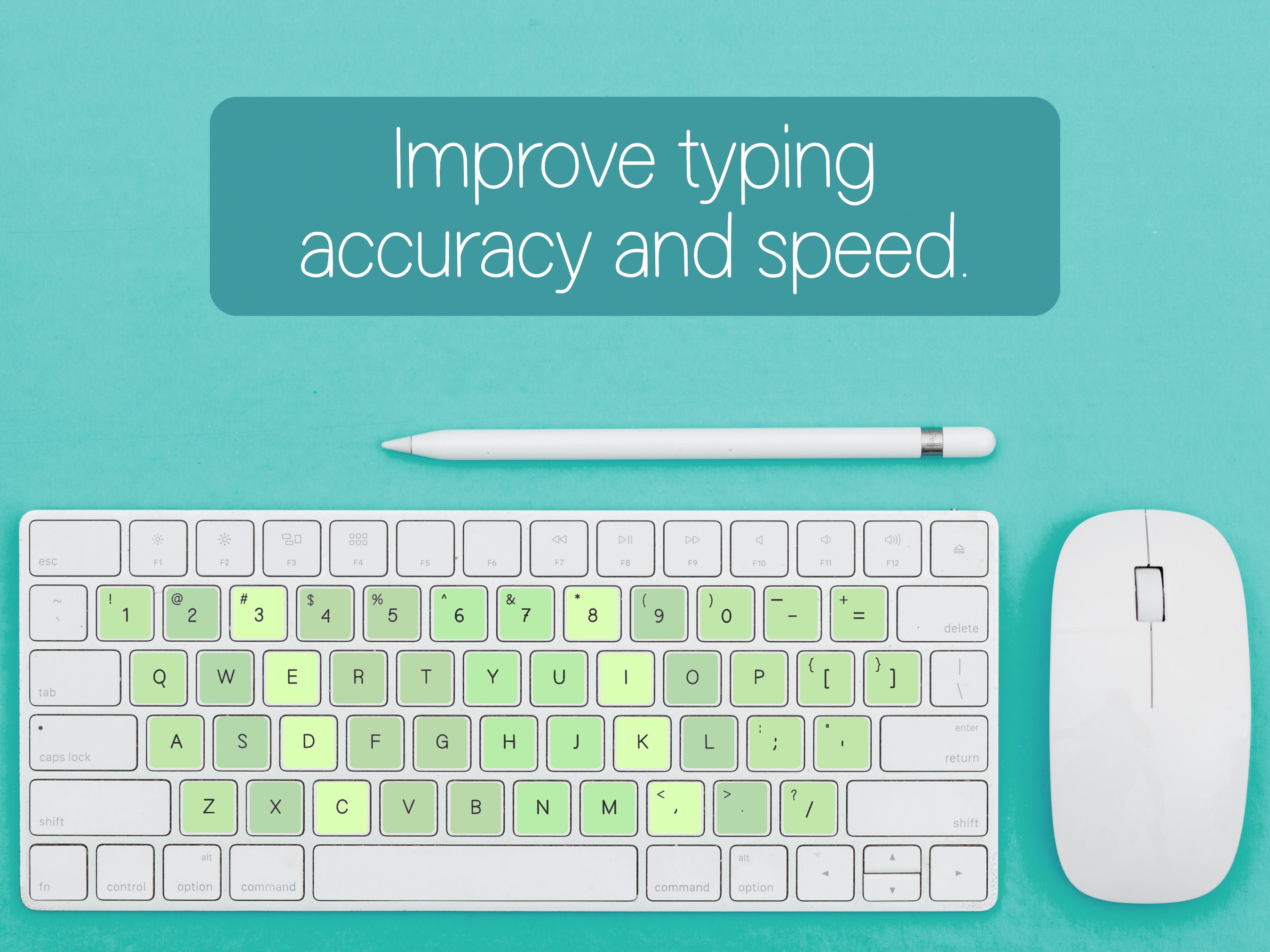 SPRING GREEN Touch Typing Stickers for Kids - Learn to Type With Fun ...