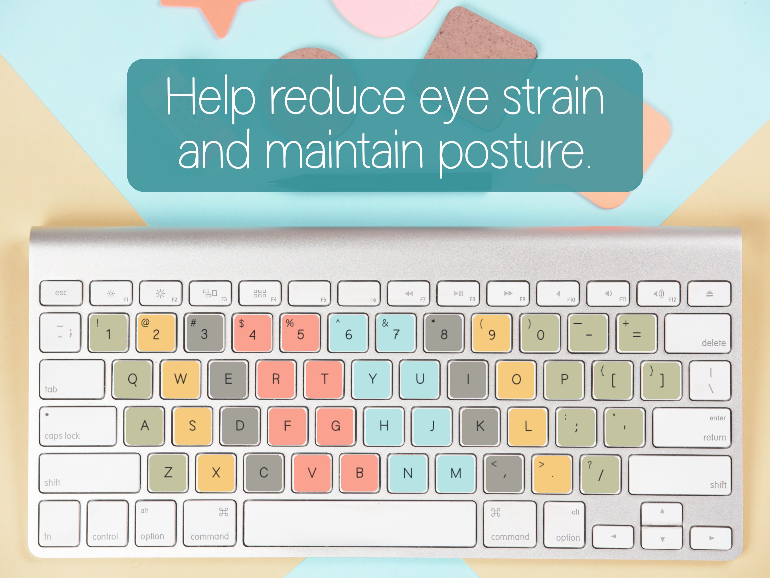 Boho Earthy Touch Typing Stickers for Kids - Learn to Type With Fun and ...