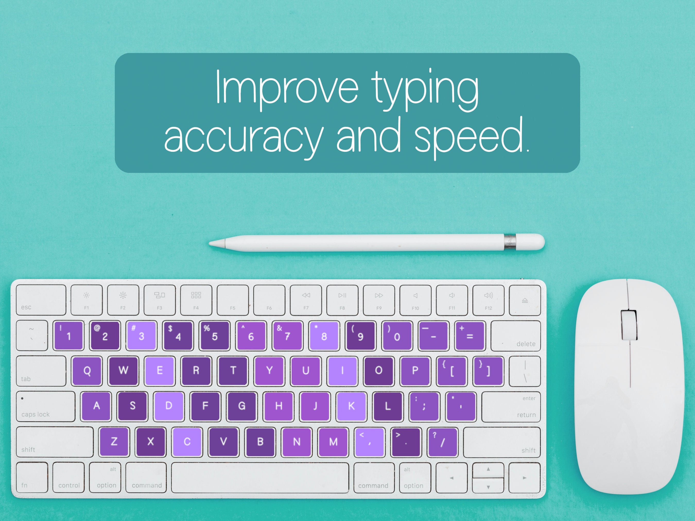 GRAPE PURPLE Touch Typing Stickers for Kids Learn to Type With Fun and ...