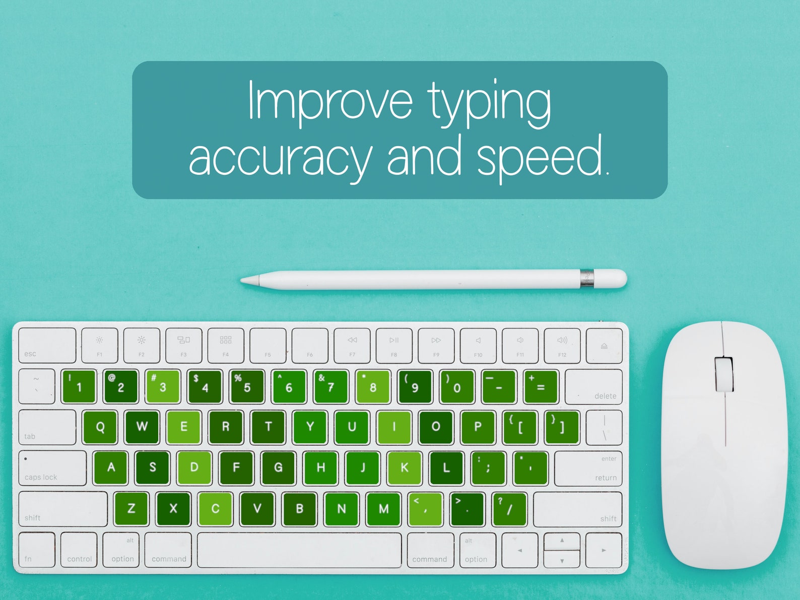 HUNTER GREEN Touch Typing Stickers for Kids - Learn to Type With Fun ...